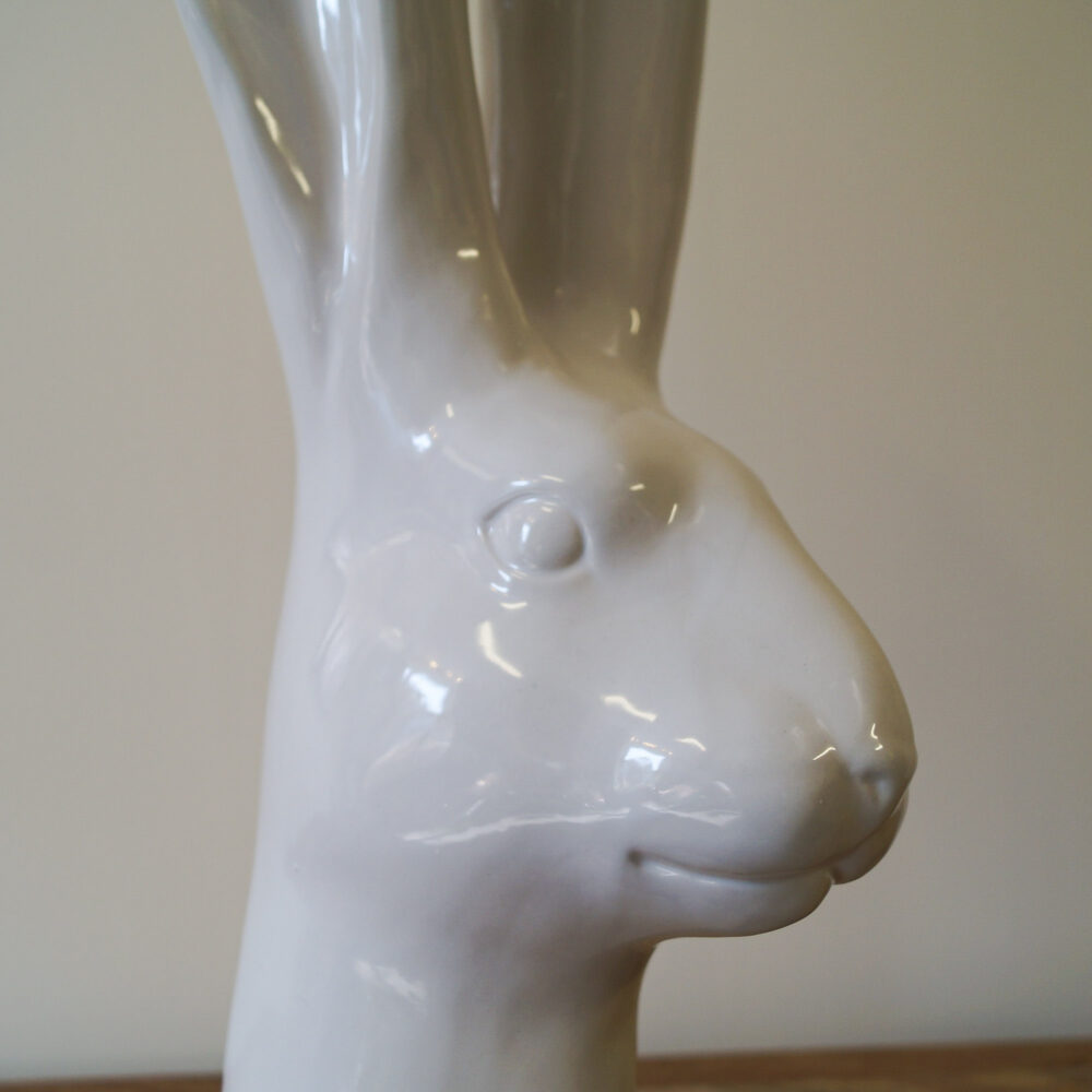 Large White Ceramic Rabbit Head - Charlotte's Interiors