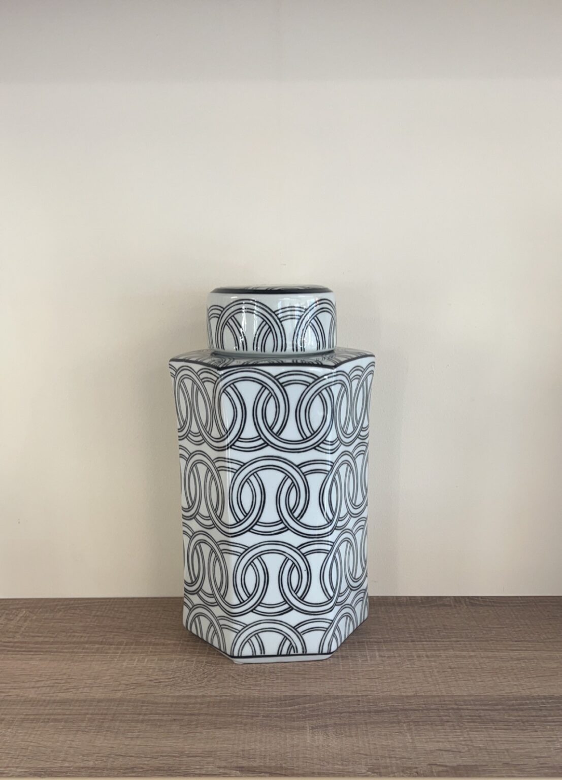 Circle Patterned Ginger Jar - Charlotte's Interiors